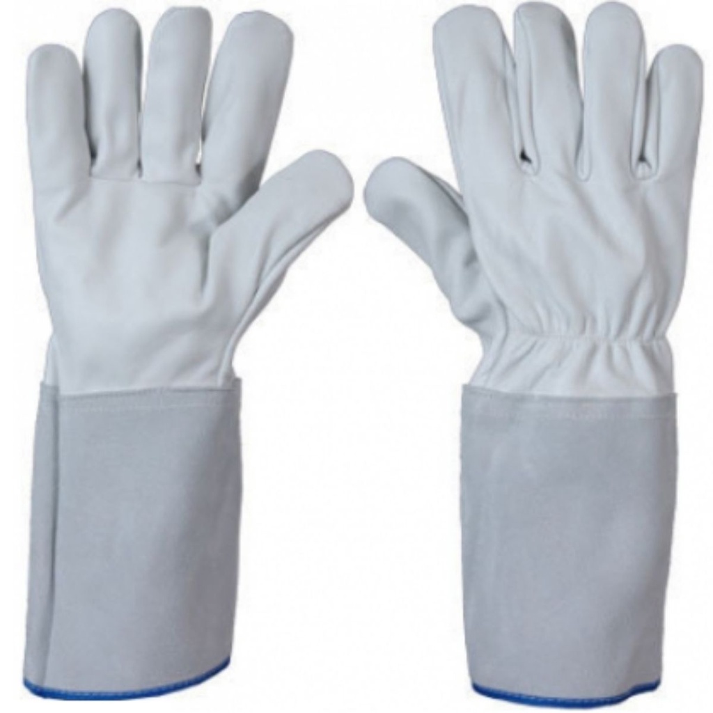 Luva Segurança Proteção Solda Palma Vaqueta Com Punho Raspa Cano Longo ...