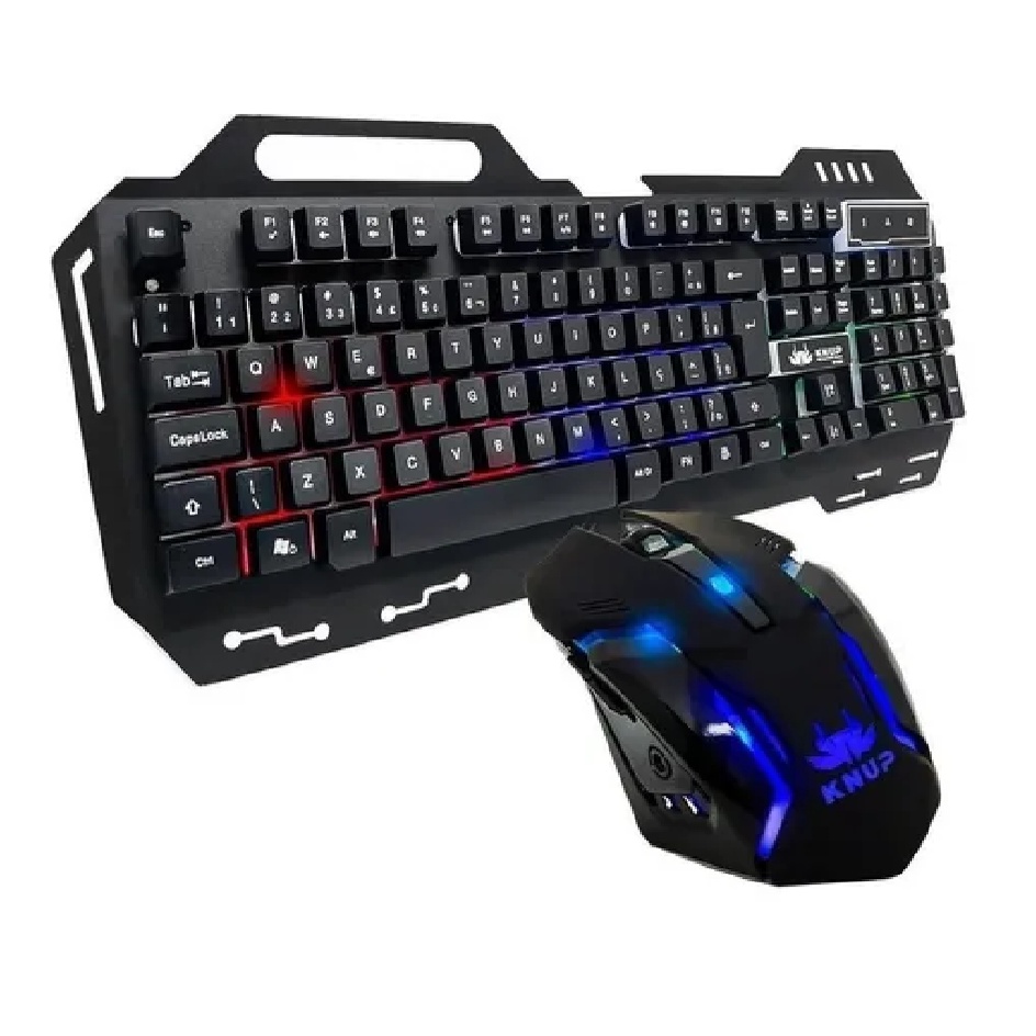 Kit de teclado e mouse gamer Knup KP-2054 Português Brasil de cor preto ...