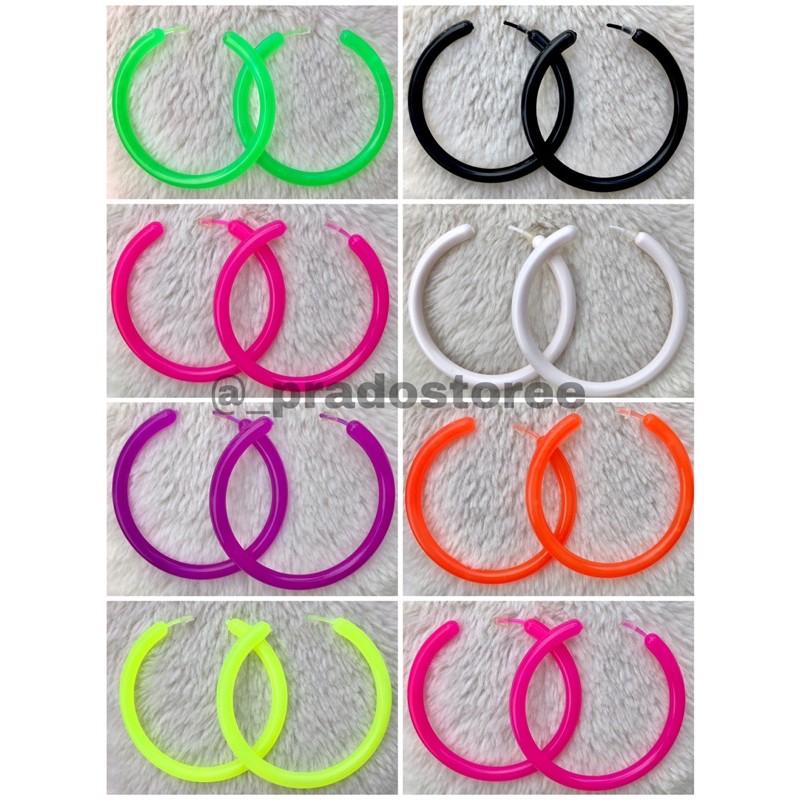 Argolas brincos verão coloridas de plástico anti-inflamatória estilosa ...
