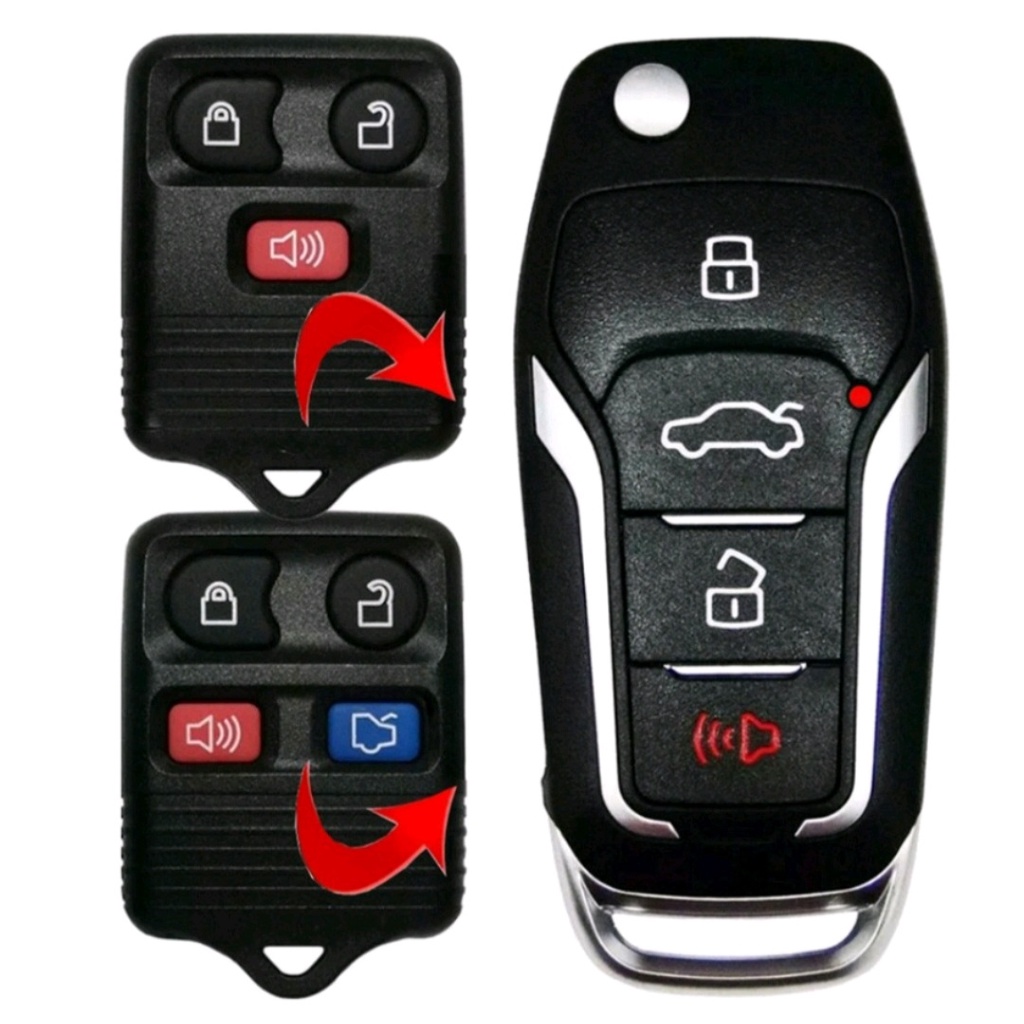 Chave Adaptação Ford Substitui Controles 3/4 Botões Completa. | Shopee ...