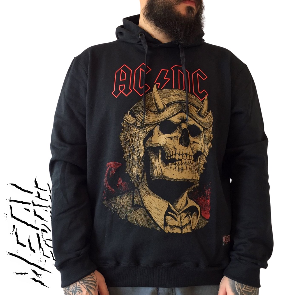 Moletom AcDc - Angus Young Skull | Shopee Brasil