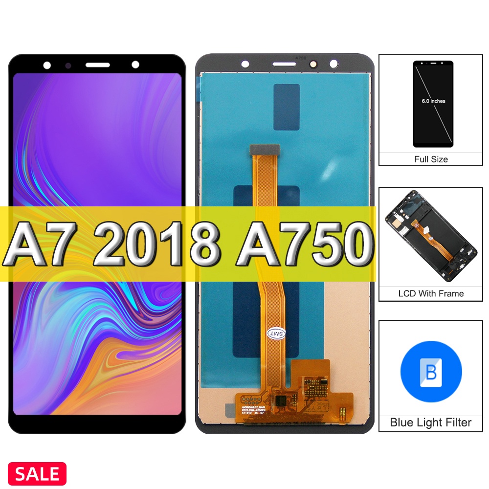 Tela Touch Frontal Display Lcd Samsung Galaxy A7 2018 A750 A750 Display | Shopee Brasil