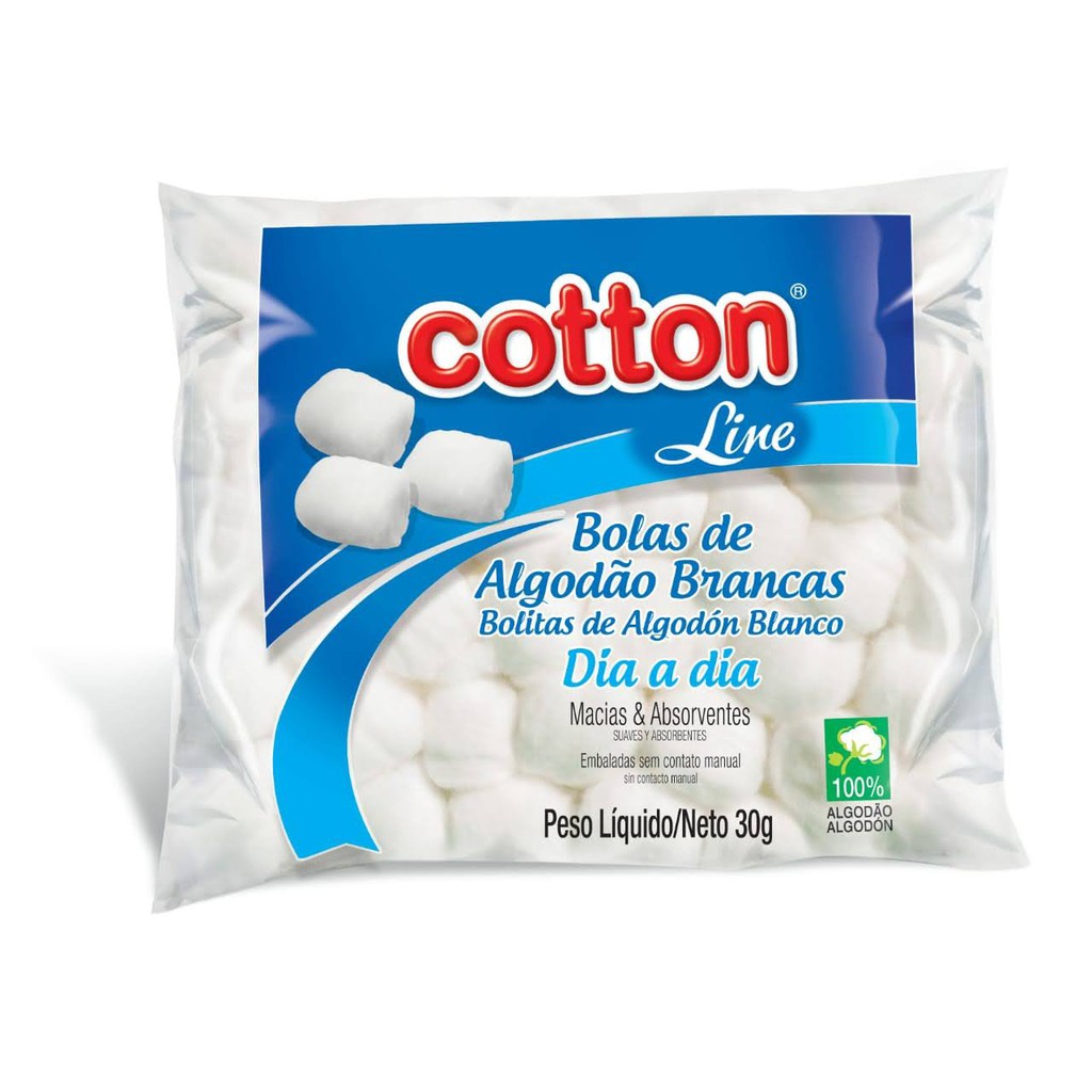Algodao Bola 30 Gramas Kit C/ 10 Pacotes - Cotton Line | Shopee Brasil