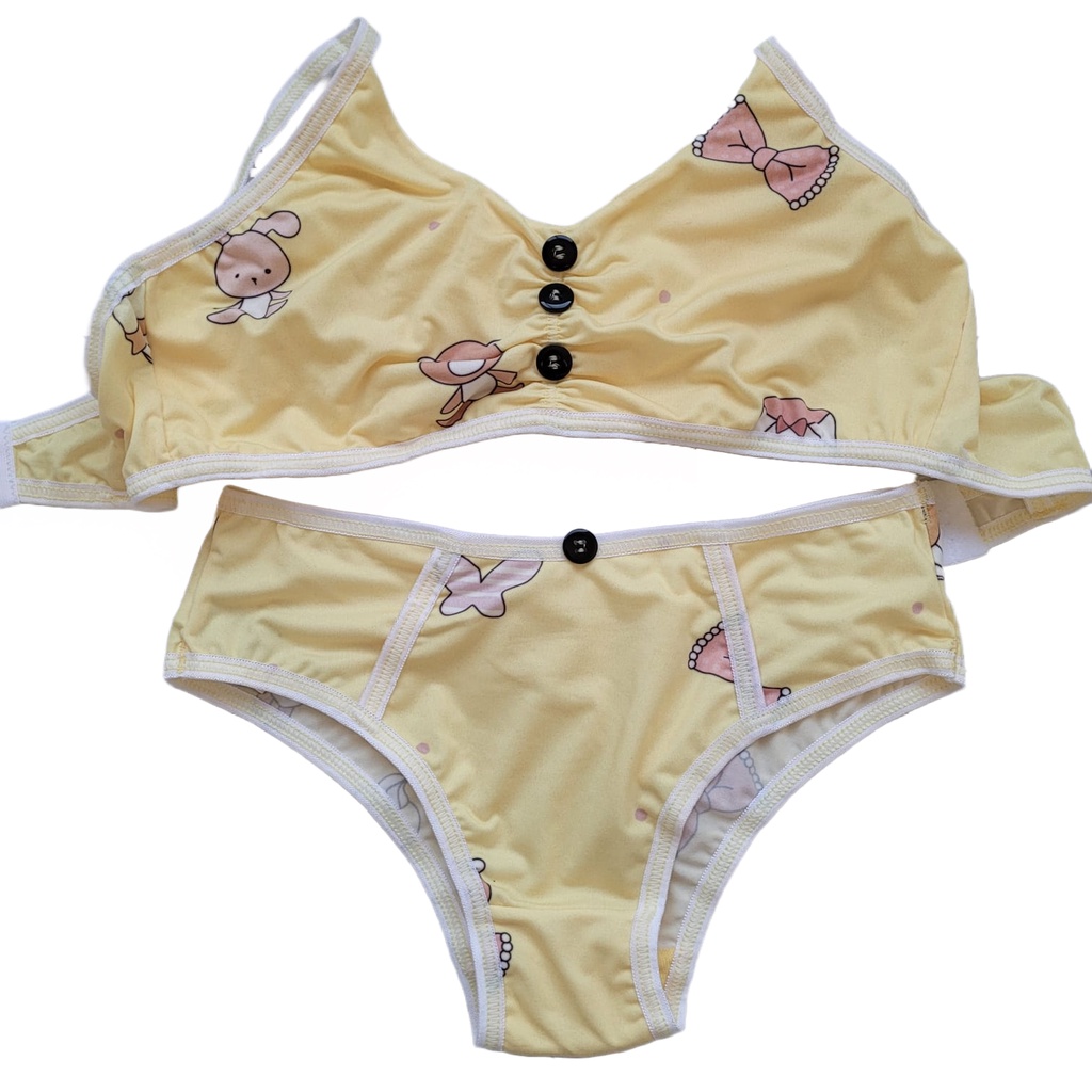 Conjunto de Lingerie Criança Roupa Íntima Infantil Estilosinha Kids ...