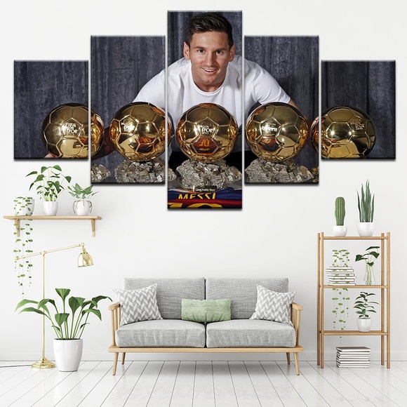 Quadro Decorativo Mosaico Lionel Messi 5 peças Full Hd | Shopee Brasil