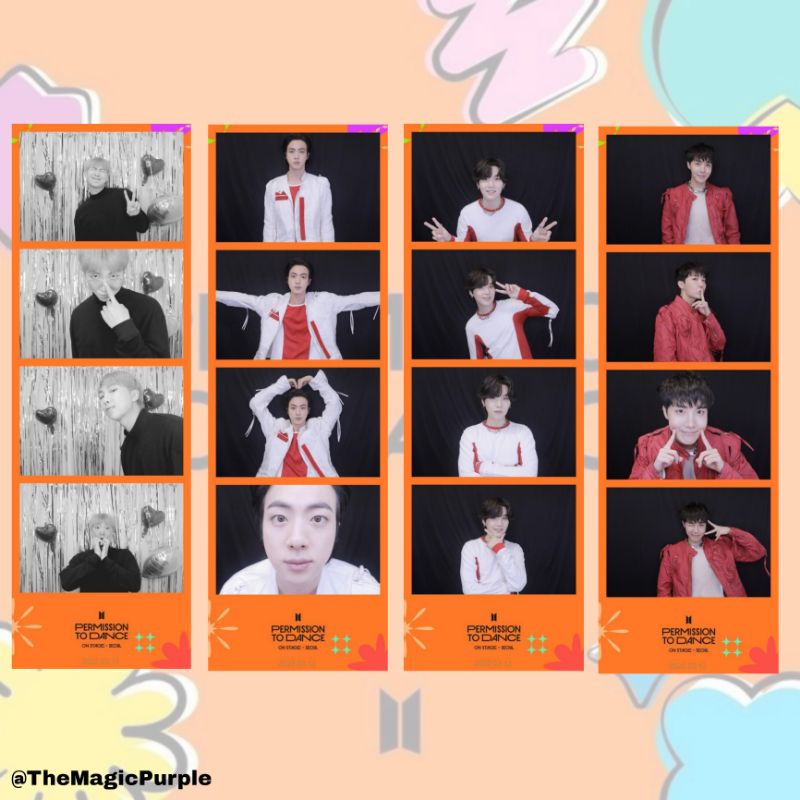 BTS Permission to dance PTD 2022 photobooths photostrip marca pagina Kpop RM Namjoon Jin Kim ...