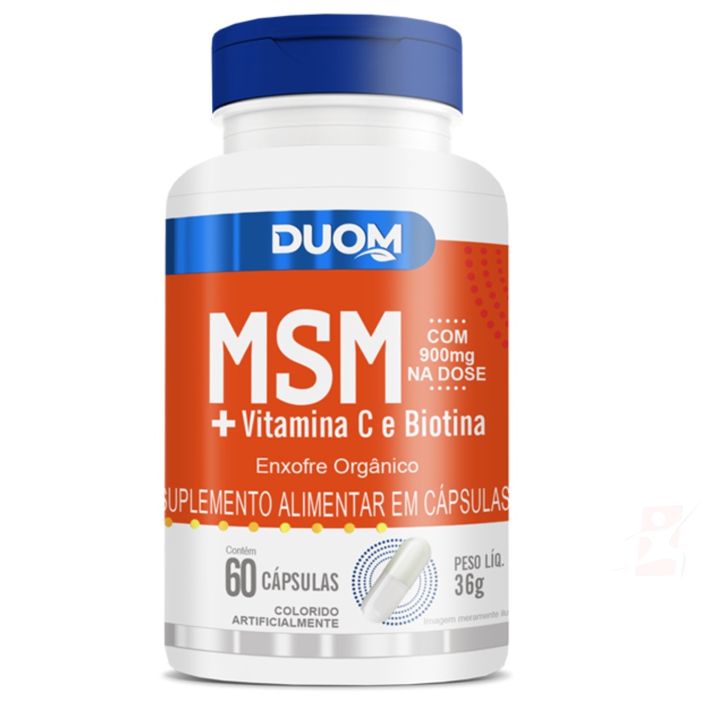Msm Enxofre Organico 900mg + Vitamina C Biotina 60 Capsulas - Duom | Shopee Brasil