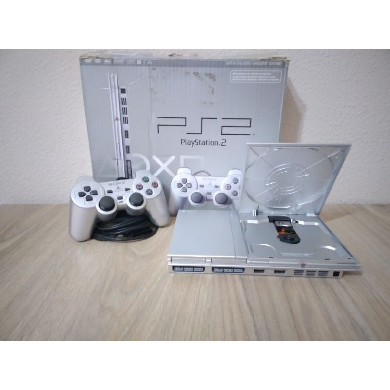 Playstation 2 Slim Ps2 Prata Silver Coleção 100% Mais Caixa | Shopee Brasil