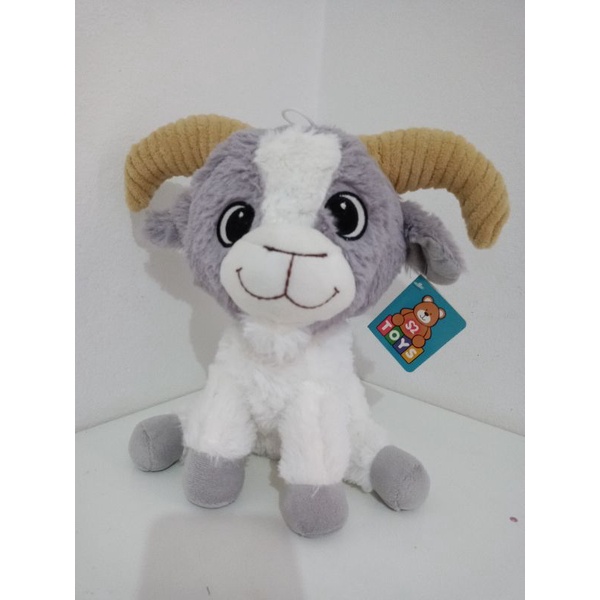 Pelucia Bode Toy cor Branco com Cinza | Shopee Brasil