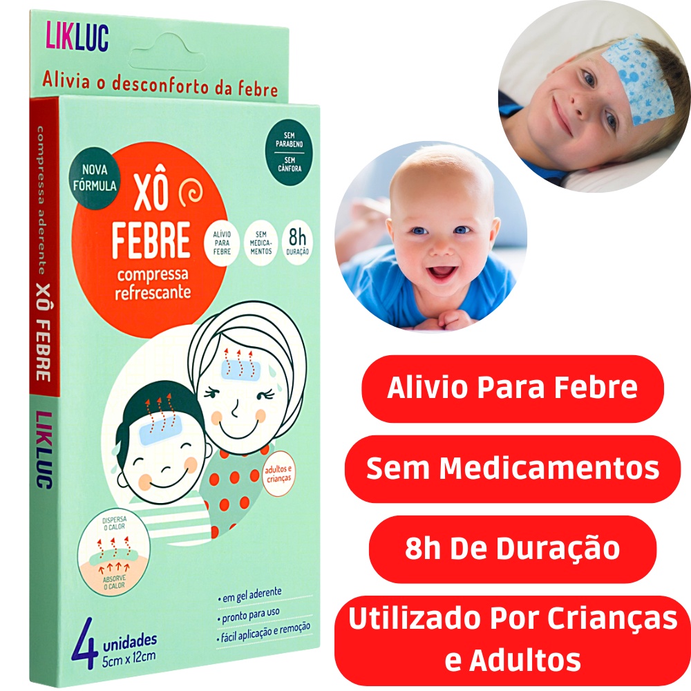 Xo Febre Compressas Refrescantes Para Febre Likluc C/ 4 Uni | Shopee Brasil