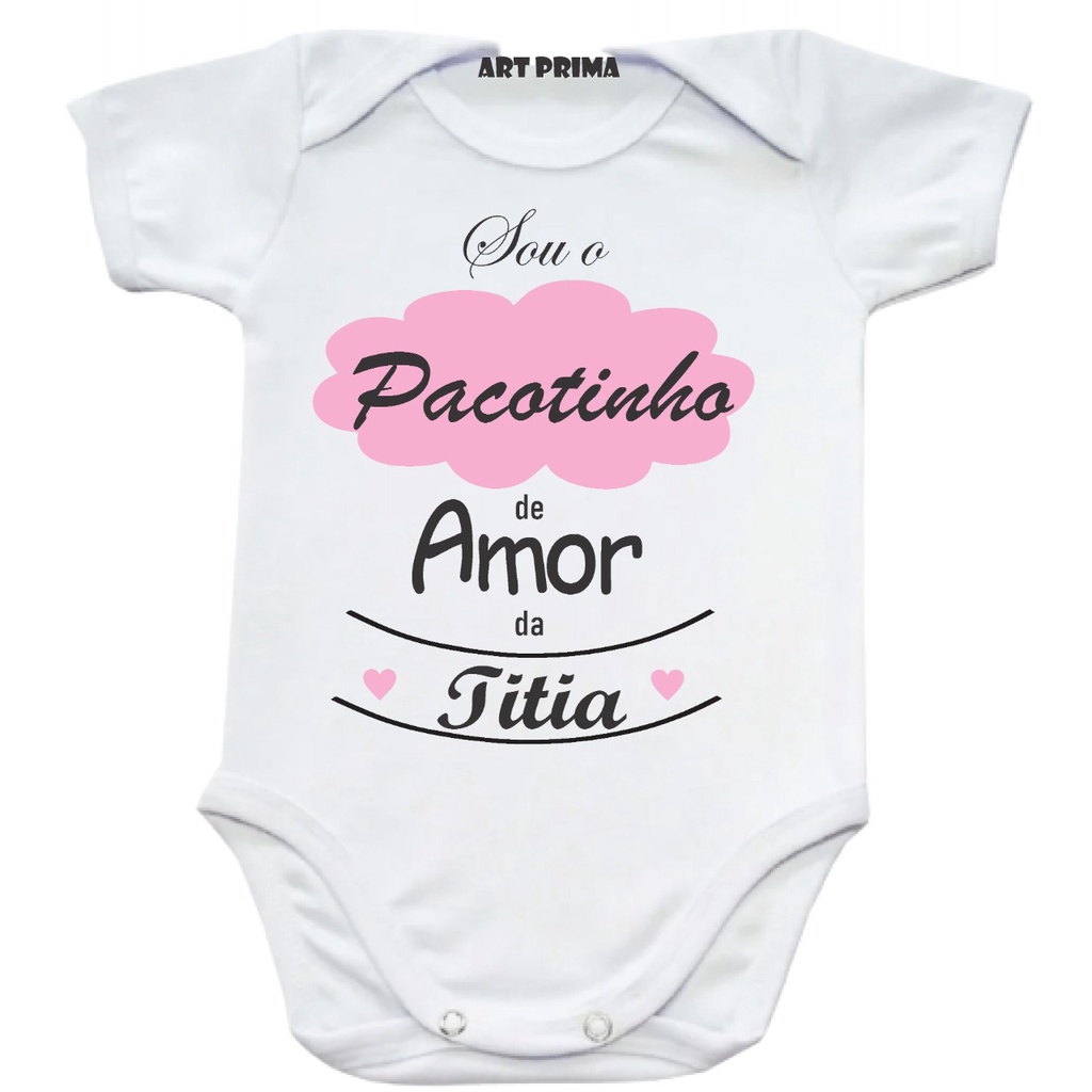 Body De Bebe Menina Fases Titia Personalizado Pacotinho De Amor Da ...