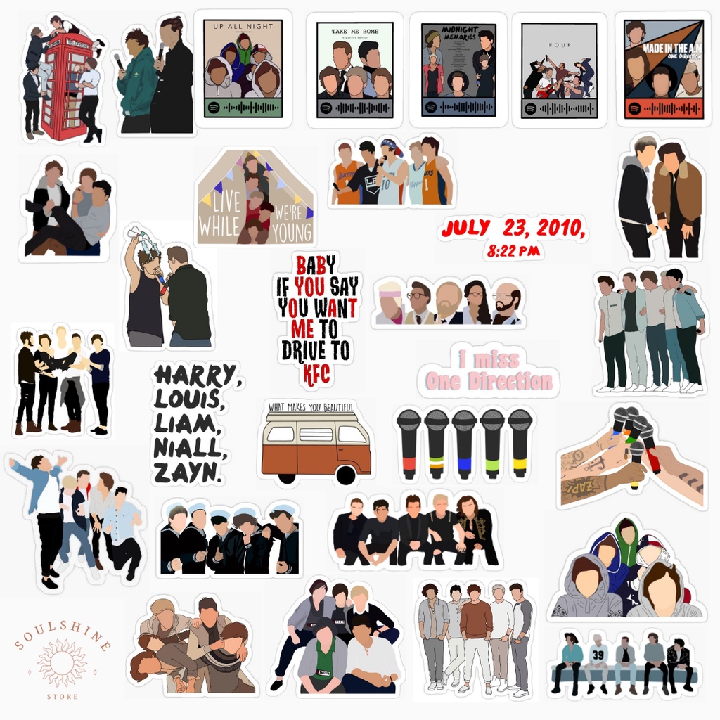 Adesivos One Direction Stickers 1D - Escorrega o Preço