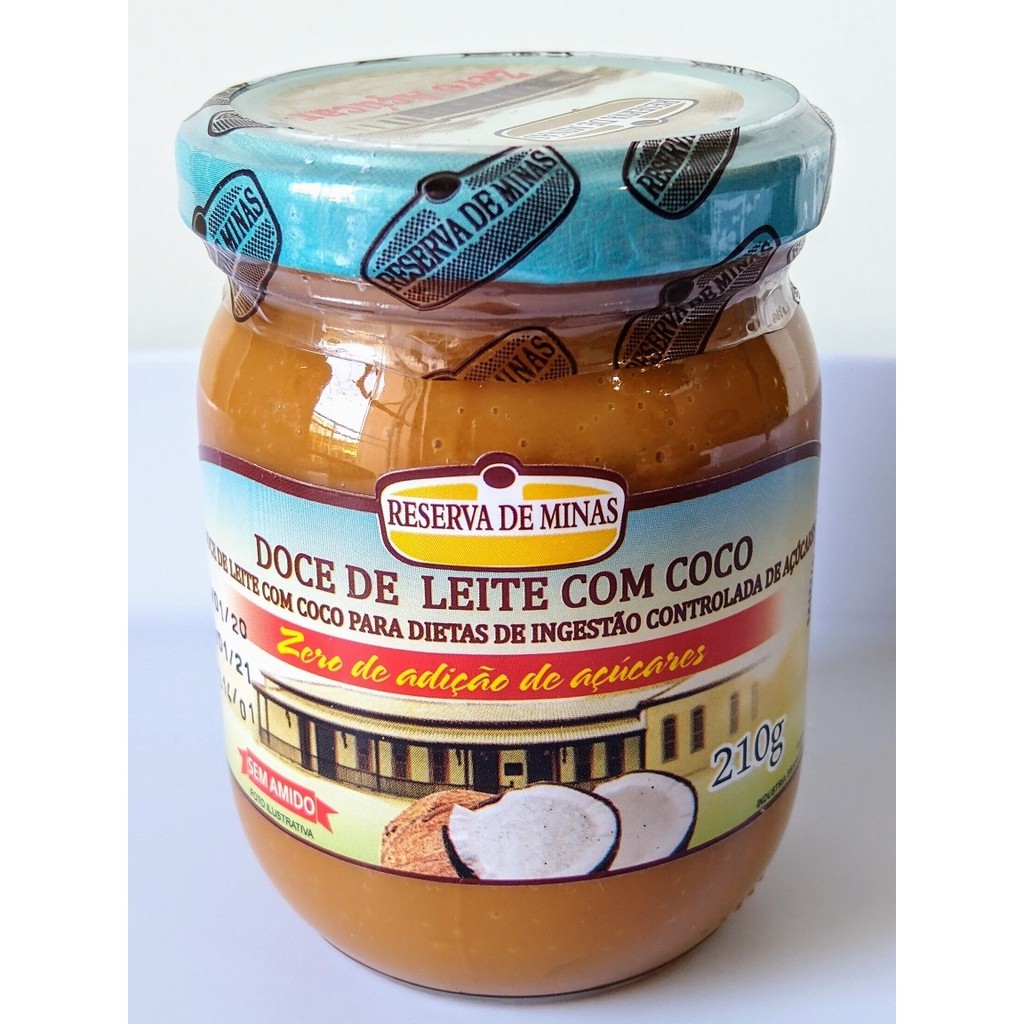 Doce De Leite Com Coco Diet 210g Reserva De Minas 3 Unidades | Shopee ...