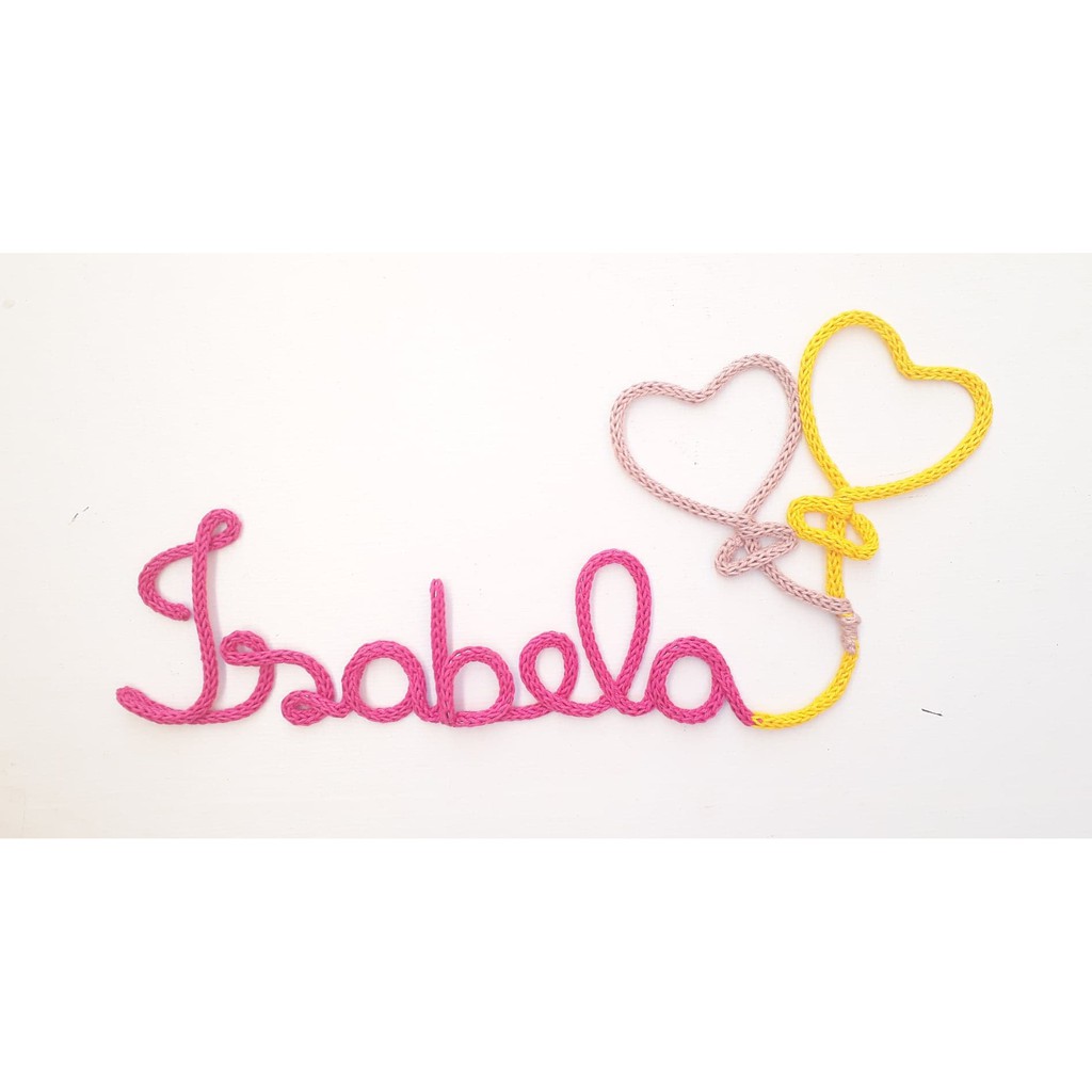 Nome Isabela com 2 corações para Quarto de Bebe e porta maternidade ...