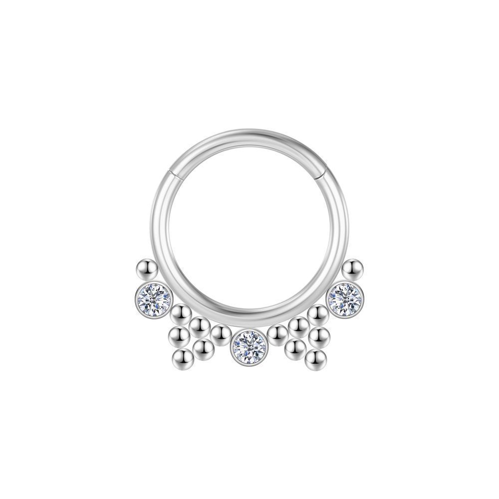 Piercing Indiano Argola Segmento Articulado Pedras | Septo, Rook, Daith ...