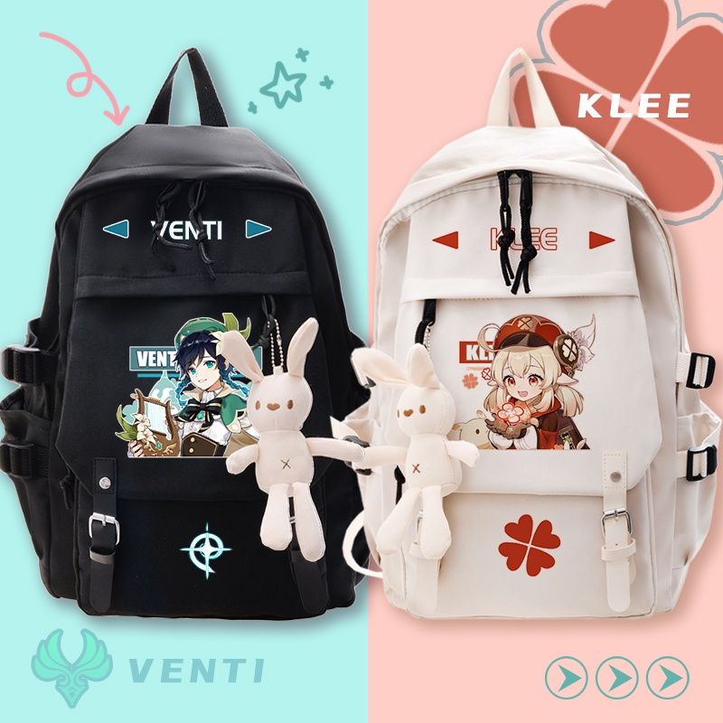 Klee Xiao Keqing Hutao Genshin Impacto Kazuha Nova Mochila Paimon ...