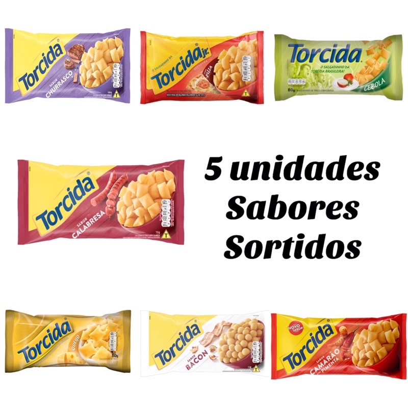 Kit Torcida Sabores Sortidos 5 unidades 38g | Shopee Brasil