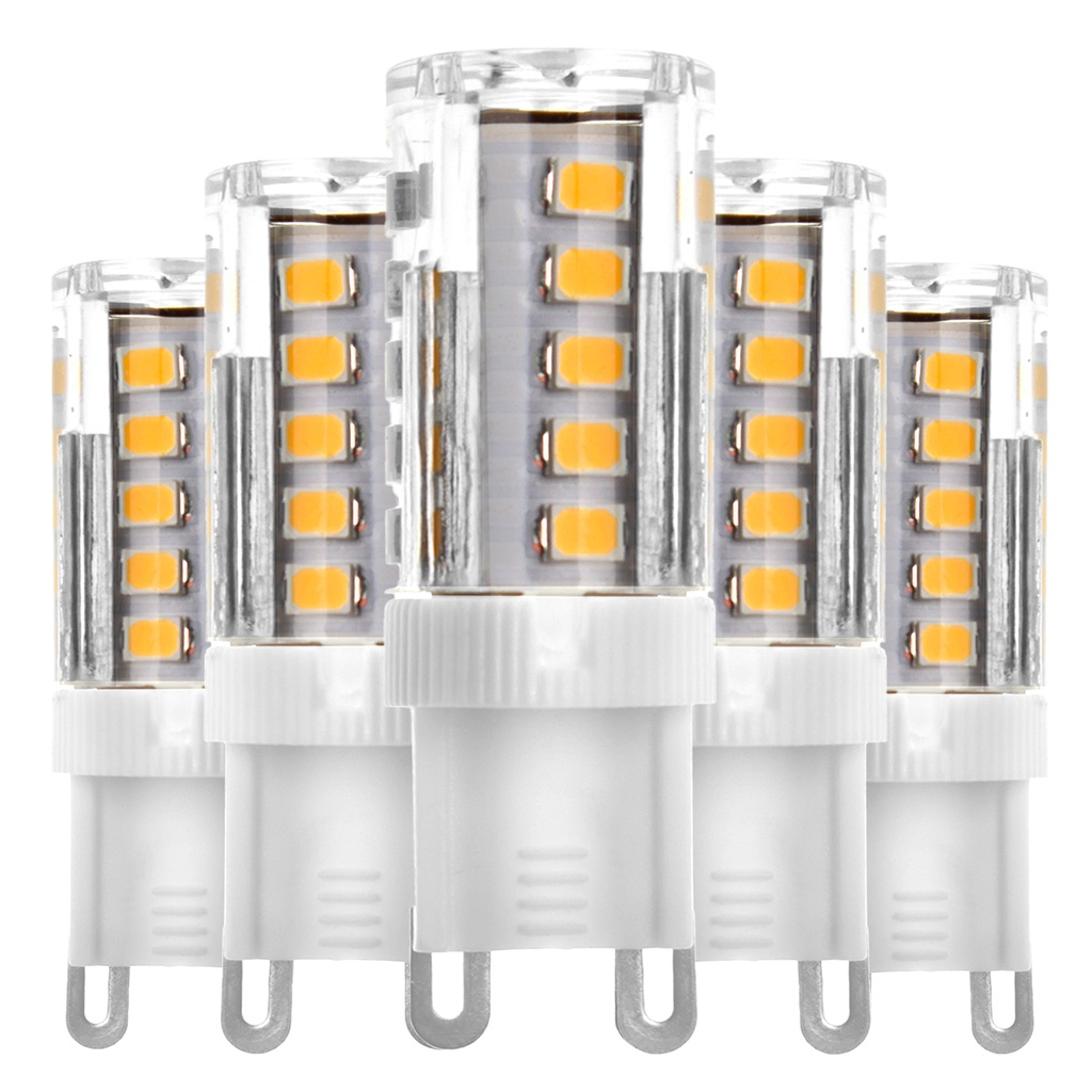 Kit 5 Lâmpadas Led G9 Halopim 5w Bivolt Branco Quente 3000k | Shopee Brasil