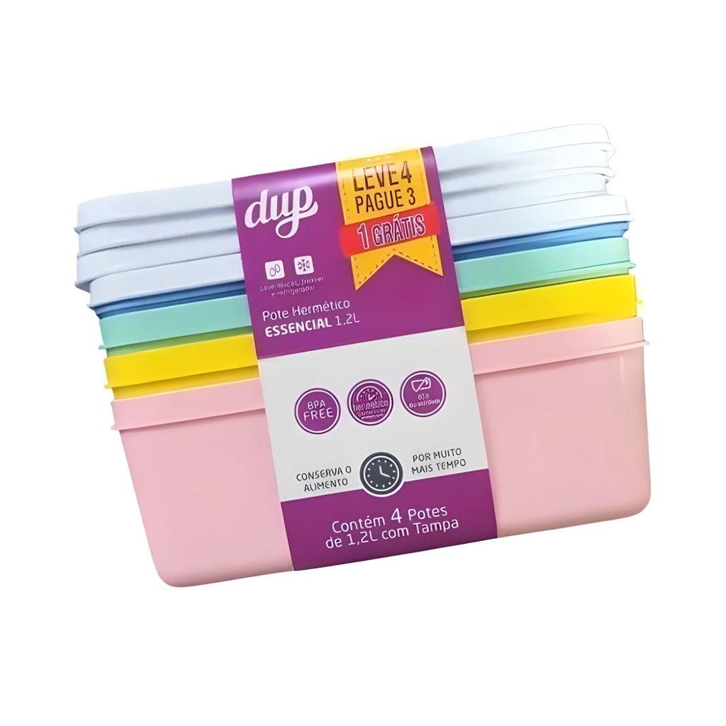 Kit Tupperware Com 4 Unidades Hermético/ 1,2L | Shopee Brasil