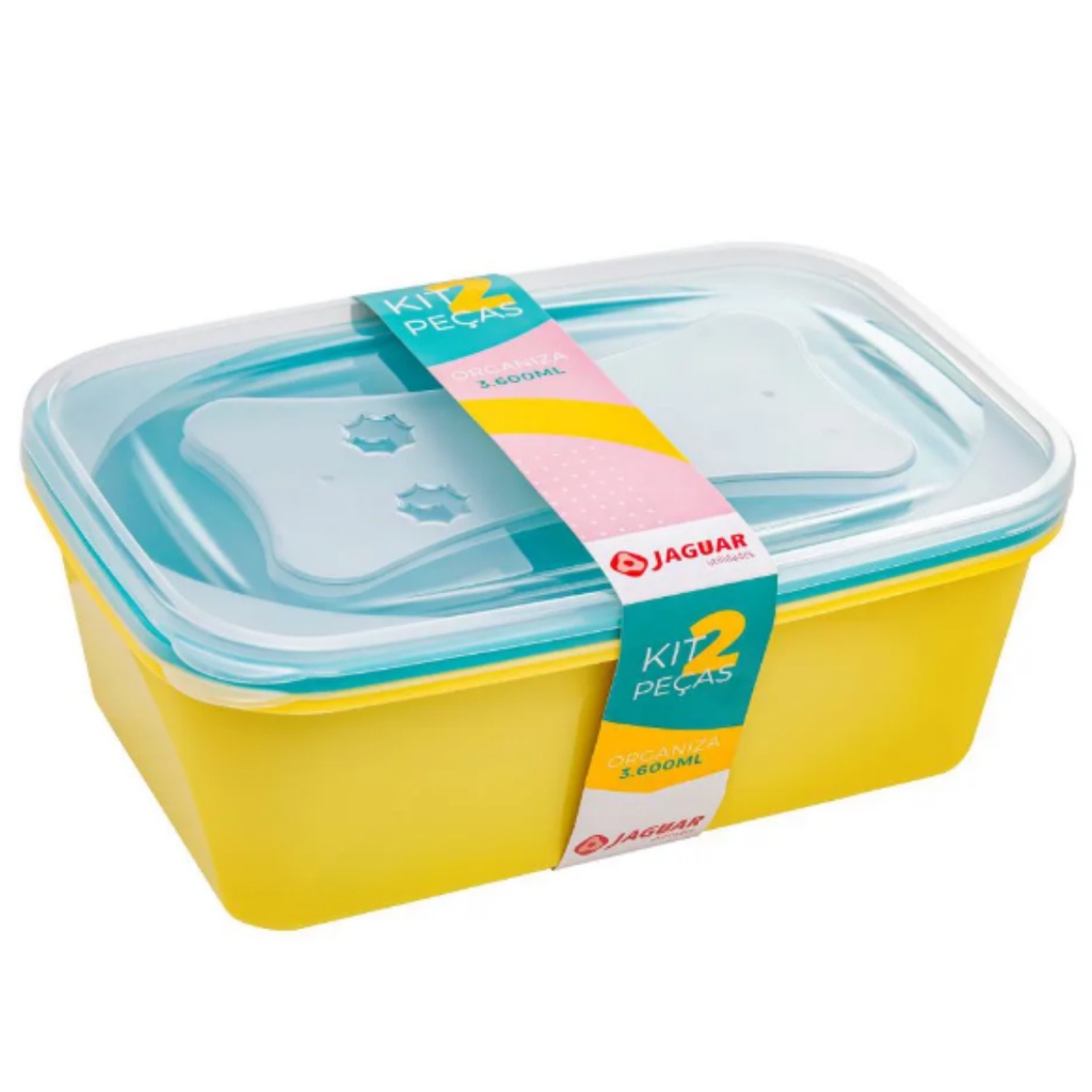 Kit Conjunto 2 Potes Plástico Vasilha Pote Tupperware Tapuer Tapouer ...
