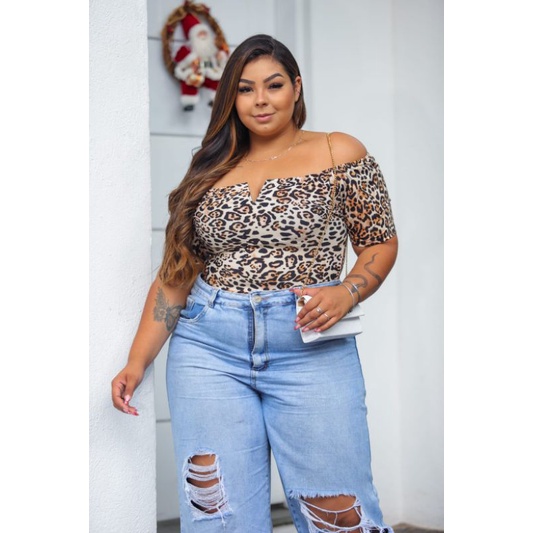 Body Bory Feminino Plus Size Afina a cintura Com detalhe em V 44 ao 54 ...