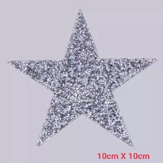 kit 1 ou 5 Adesivo de Roupa Aplique Patch Bordado Termocolante Estrela ...