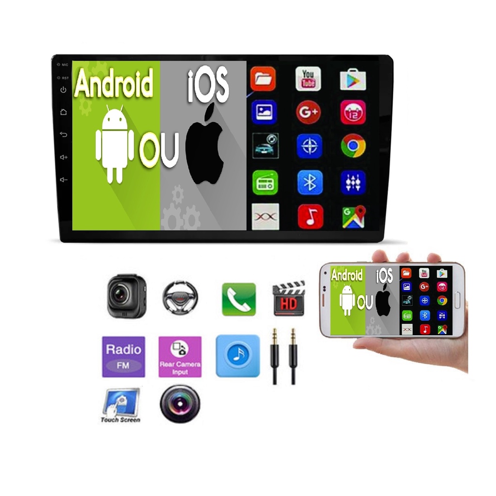 Multimidia 9 Polegadas Mp5 Bluetooth FM Espelhamento | Shopee Brasil