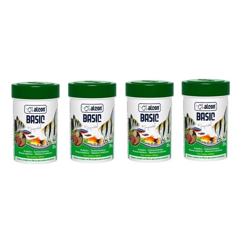 Kit Com 4 Un Ração Para Peixes Alcon Basic Aquários 20g | Shopee Brasil