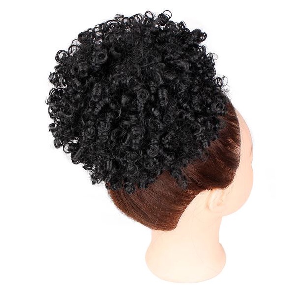 Coque Afro Puff Fibra Premium com Cordao Ajustavel Preto | Shopee Brasil