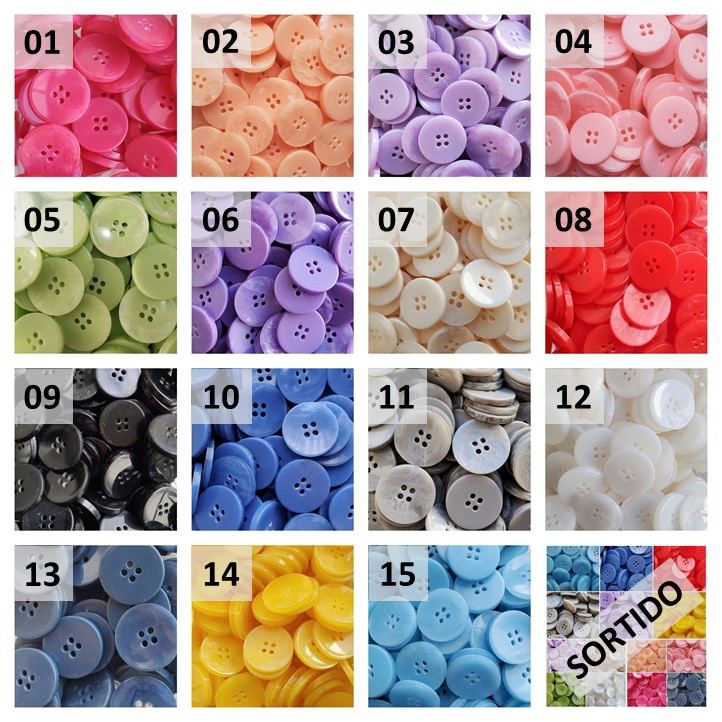 Botão 2 Centimetros De Diâmetro 4 Furos - 60 unidades (BT3) | Shopee Brasil