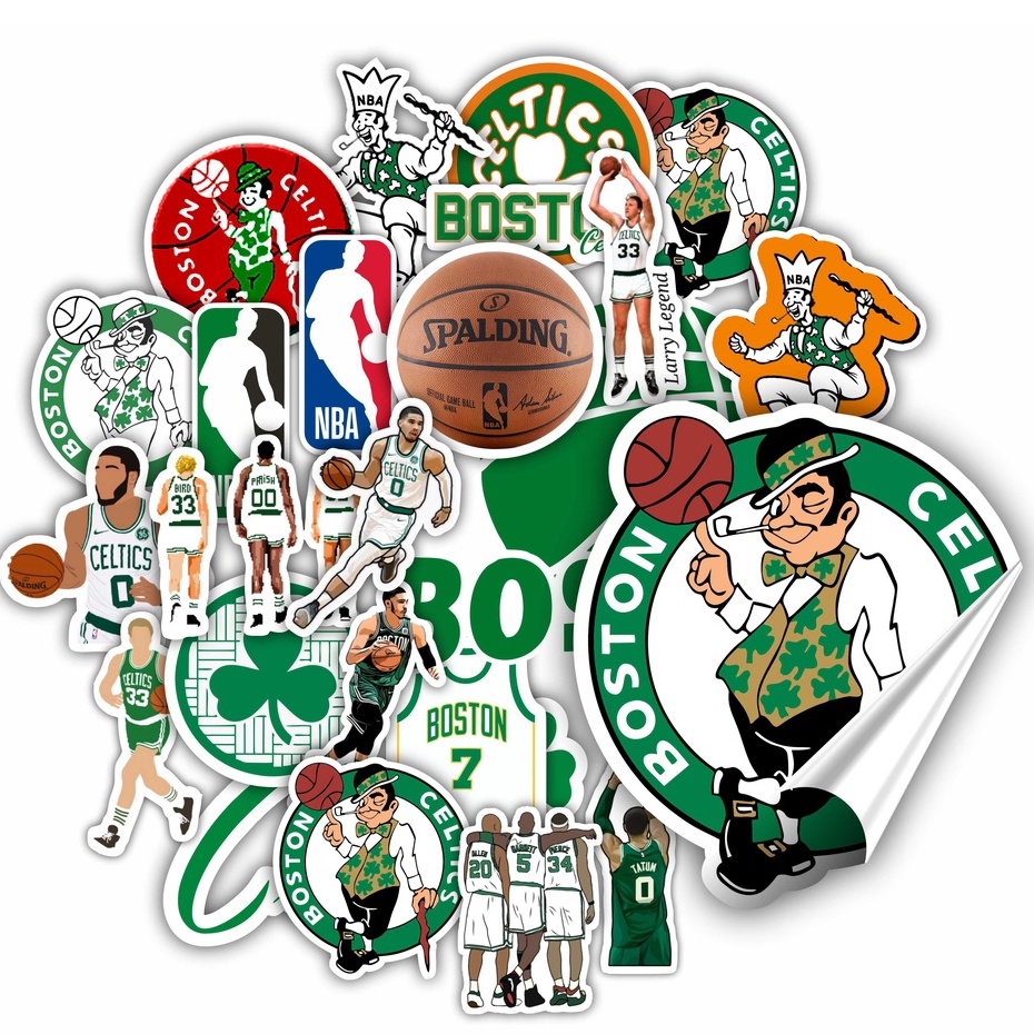Boston Celtics NBA Kit com 23 adesivos - Stickers/Figurihas nba celtics ...