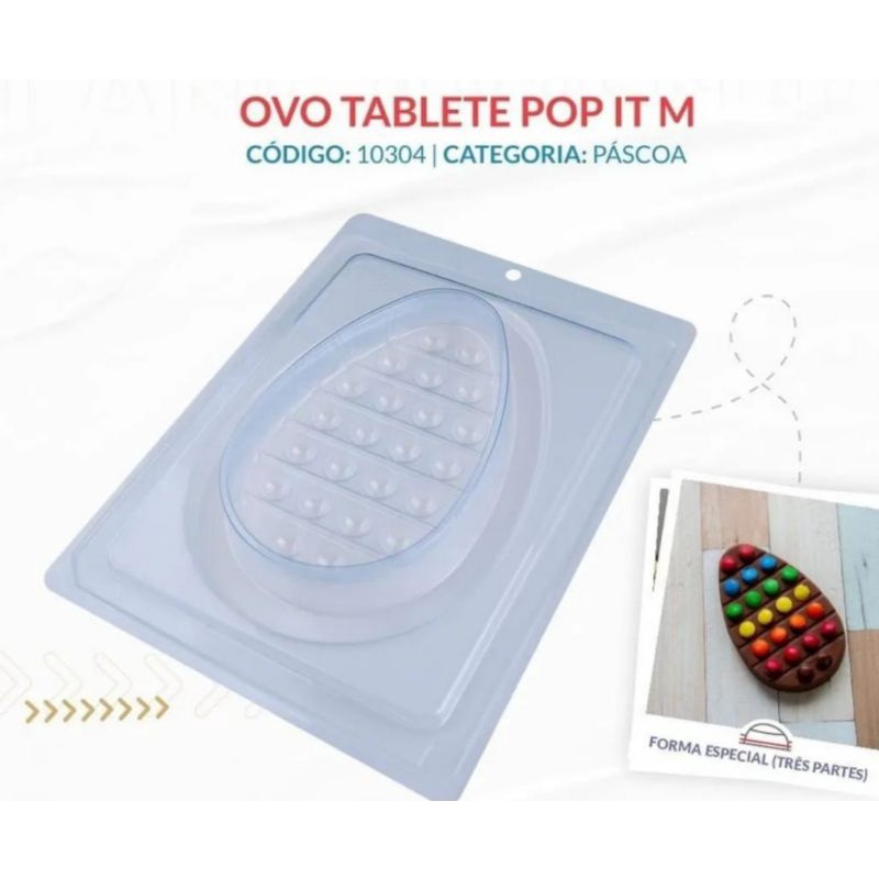 Forma de Acetato Ovo Pop It Tablet com silicone ( 3 partes ) cod.10304 ...