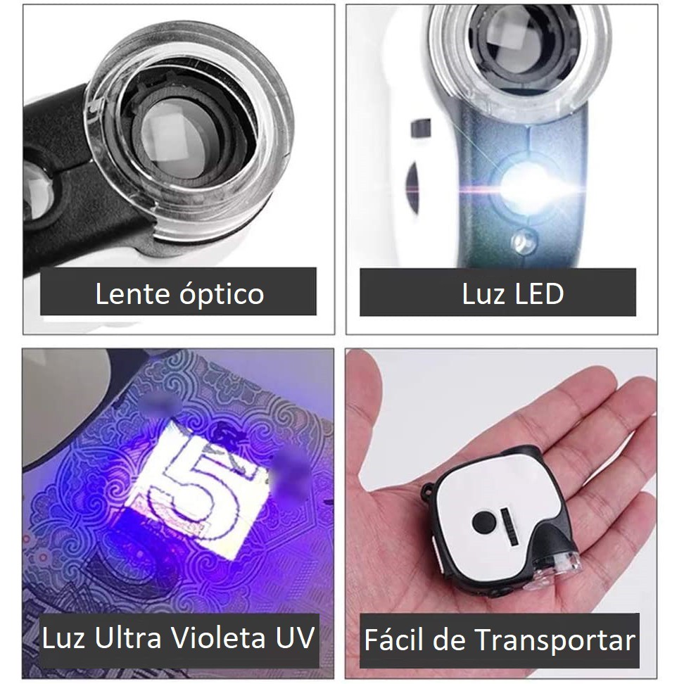 Microscopio Para Celular Camera 55x Universal Com Led E Uv | Shopee Brasil