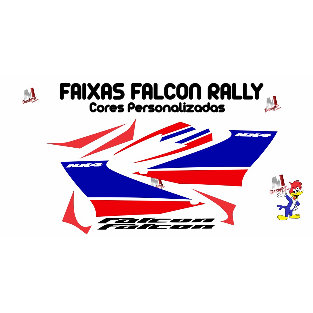 Kit Jogo Faixas Adesivos Emblemas Falcon Rally Cores Personalizadas | Shopee Brasil