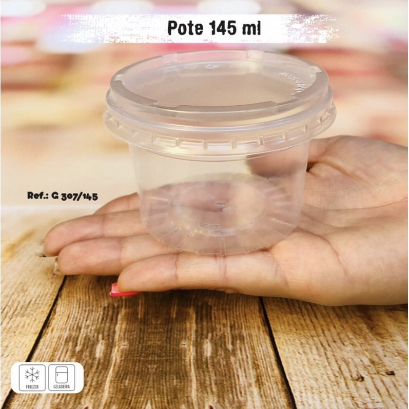 10 pote PP multiuso com tampa Galvanotek g307 / 145ml doces ou salgado freezer e microondas ...