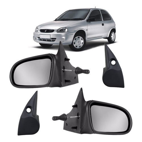 Retrovisor + Acabamento Corsa Wind Super 1997 1998 1999 C/c - Faz a Boa!