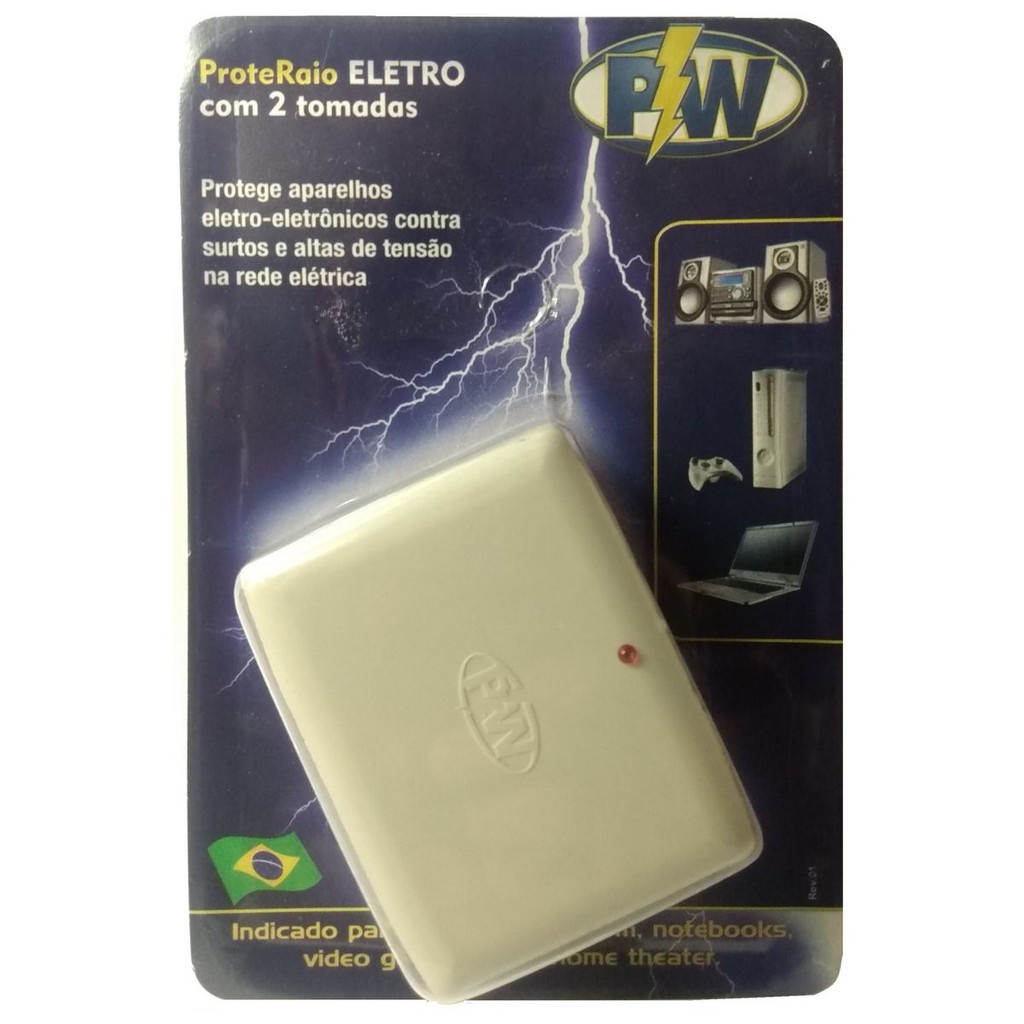 Proteraio Eletronicos 2 Tomadas Proteraio Eletro Protetor Eletrônico Protetor Contra Raios e ...