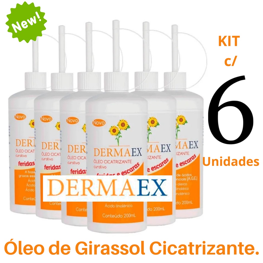 KIT 6 Óleo Dermaex Age Feridas E Escaras Dersani Óleo De Girassol 200ml ...