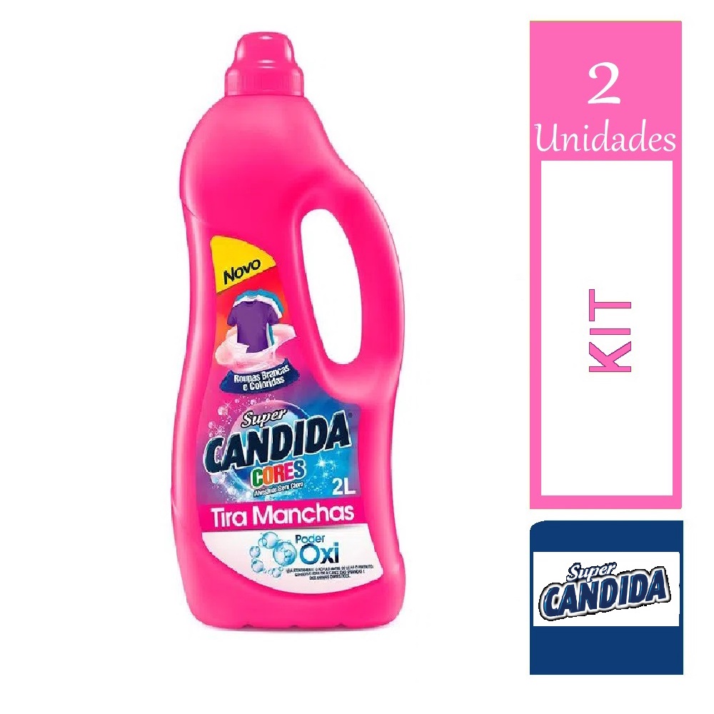 Kit 2 Super Candida Tira Manchas Roupa Branca Colorida 2l | Shopee Brasil