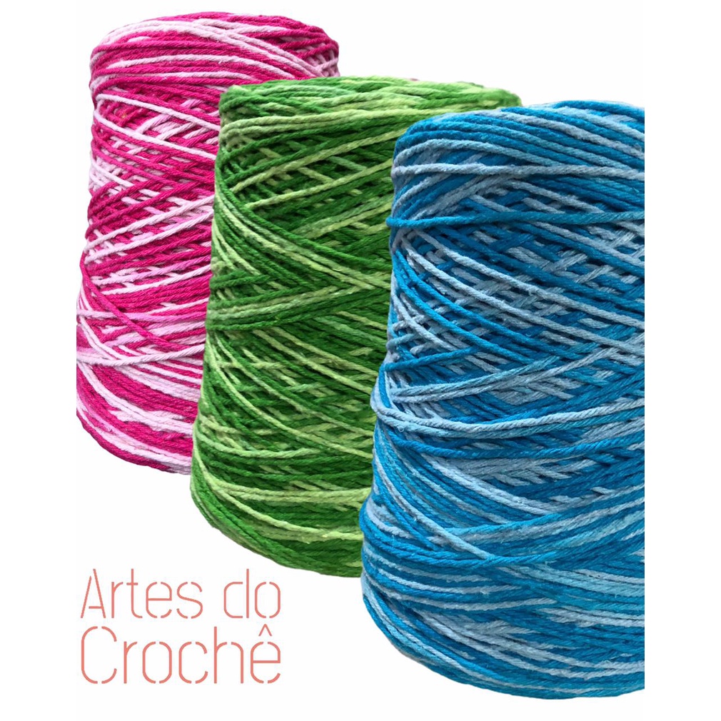 Barbante Mesclado Multicolor - Malitex 500g fio 6 | Shopee Brasil