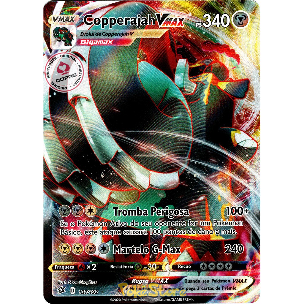 Carta Pokemon Copperajah VMAX Português 137/192 ou 199/192 Card ...