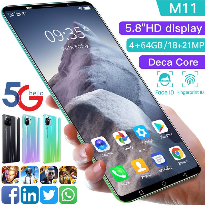 Smartphone M11 5.8inch Full Screen 4GB RAM 64GB ROM Dual Sim Standby ...