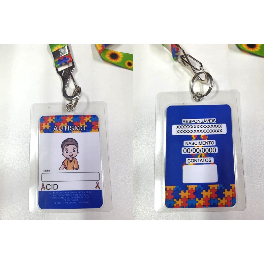 Cartão De Identificação Autista | Shopee Brasil
