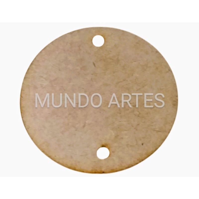 Bolacha 4,5cm x 4,5cm Mdf Cru 3mm, Com dois furos 2mm, sousplast ...