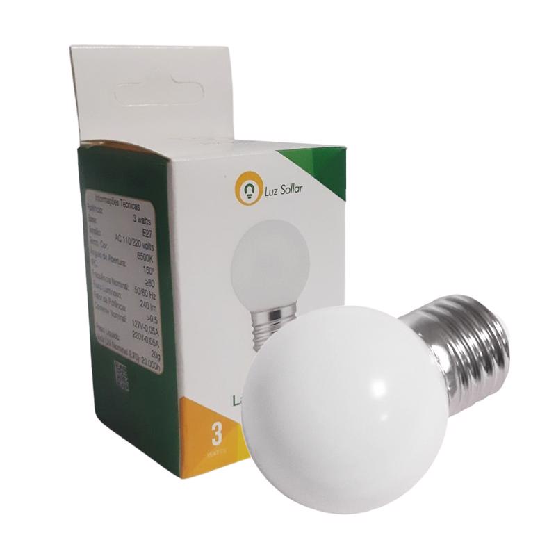 Lâmpada Led Bolinha G45 E27 3W Bivolt para Camarim Penteadeira Abajur Espelho Varal de Luz 6500K ...