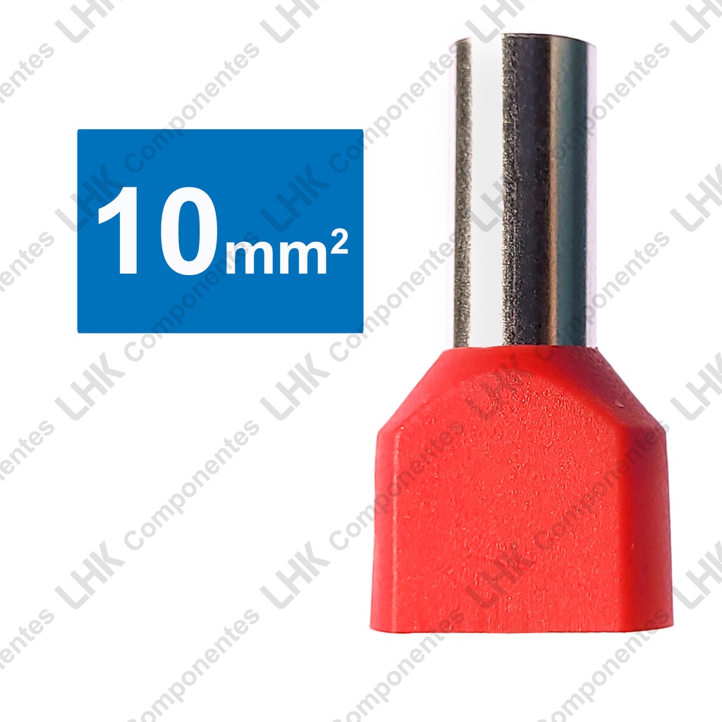 Terminal ilhós tubular isolado duplo TE10-14 - para cabos de 10 mm2 ...