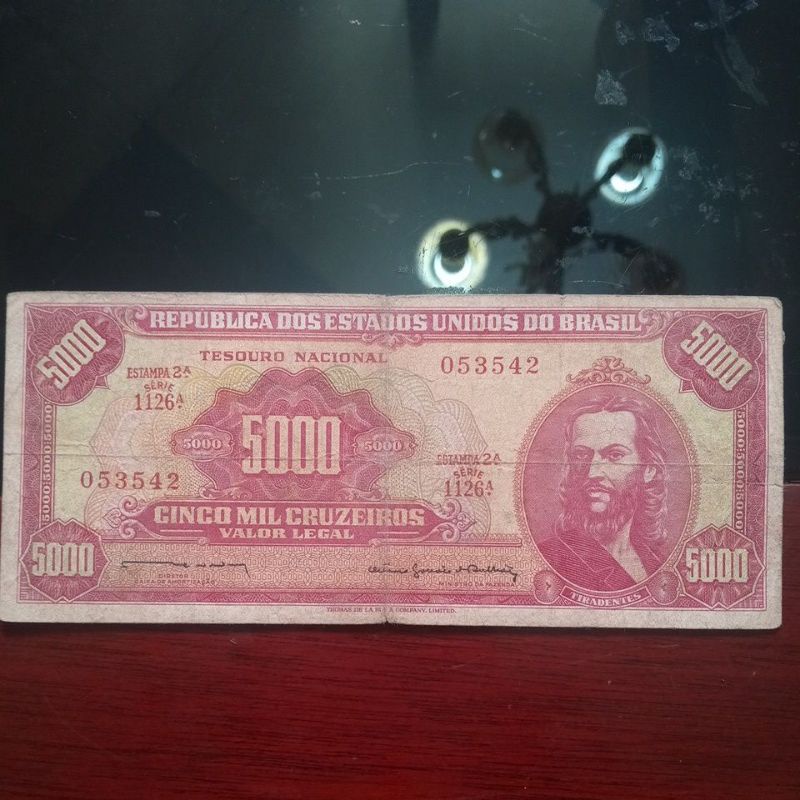 CEDULA DE 5000 CRUZEIROS, C108, MBC | Shopee Brasil