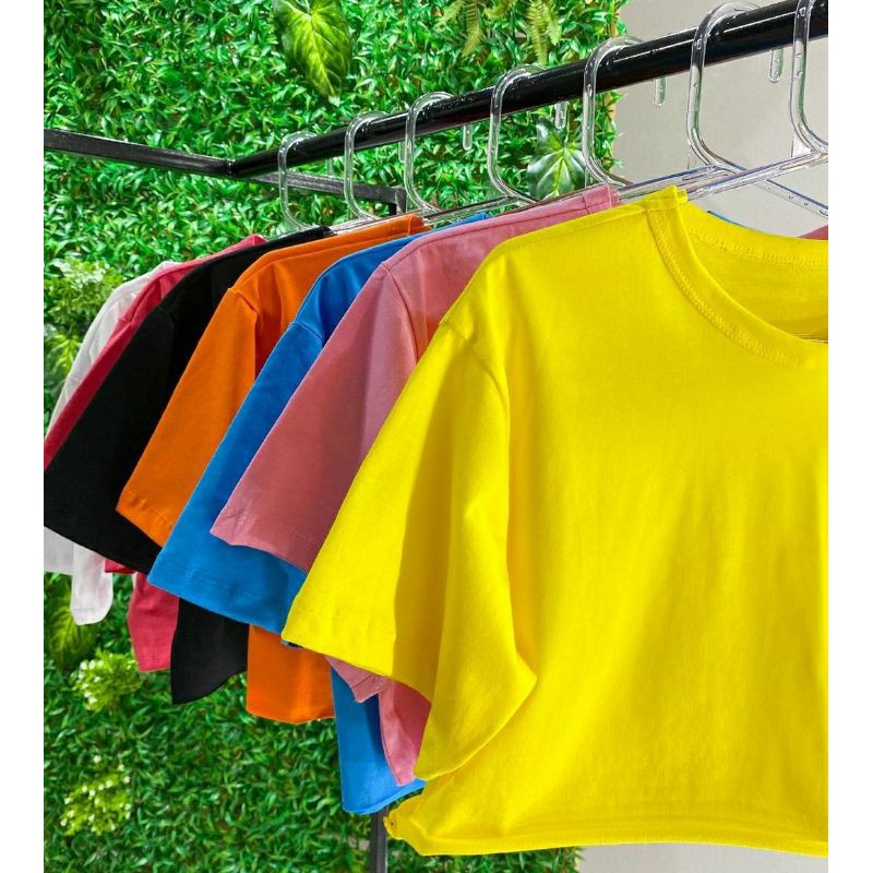 Cropped Basic sem barra (100% algodão) | Shopee Brasil
