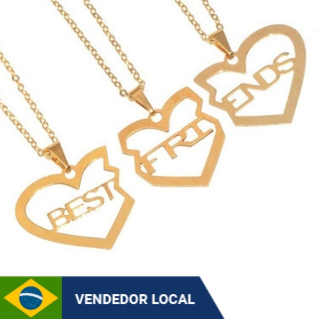 Colar Best Friends Forever Amizade 3 Colares | Shopee Brasil