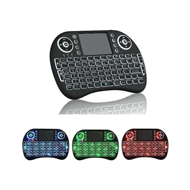 Mini Teclado Iluminado Com Touchpad Wireless 2.4g Bateria de Litio ...